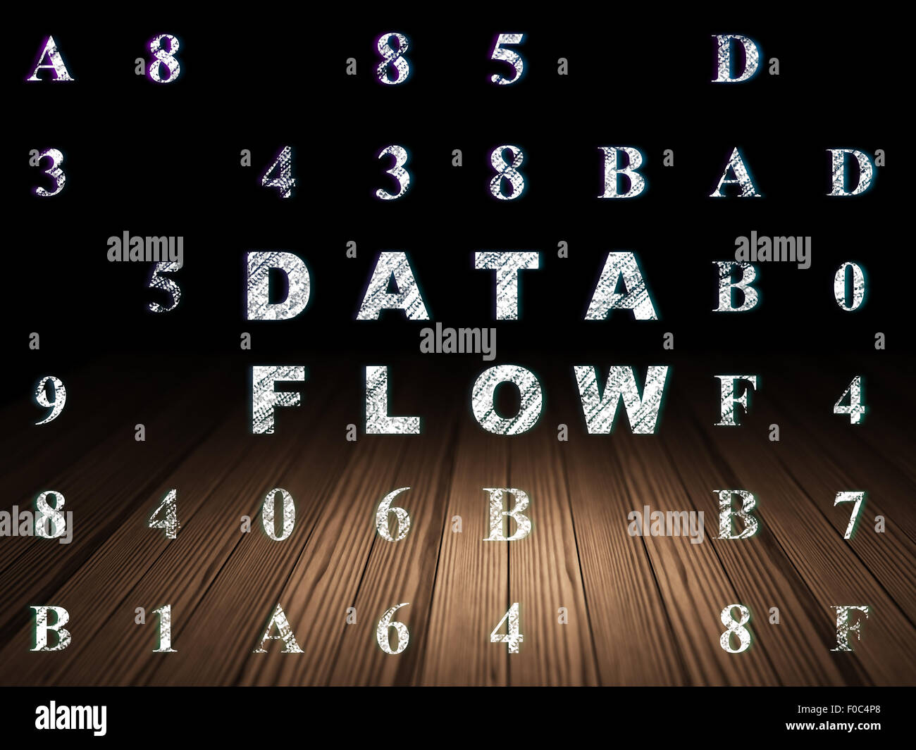 Data concept: Data Flow in grunge dark room Stock Photo - Alamy