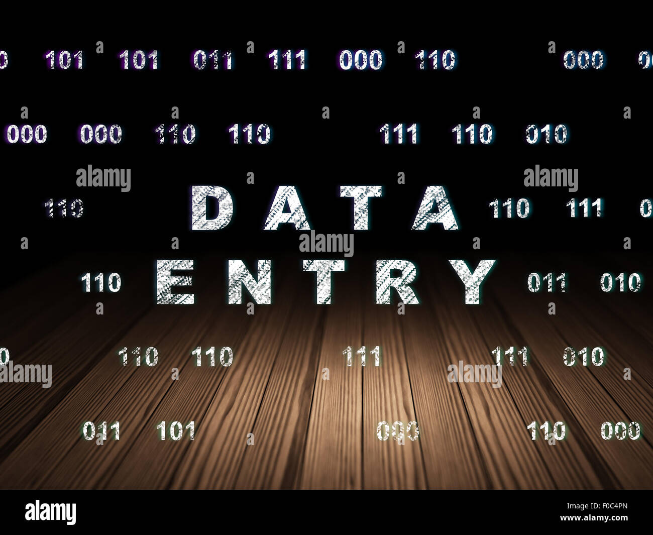 Data concept: Data Entry in grunge dark room Stock Photo - Alamy