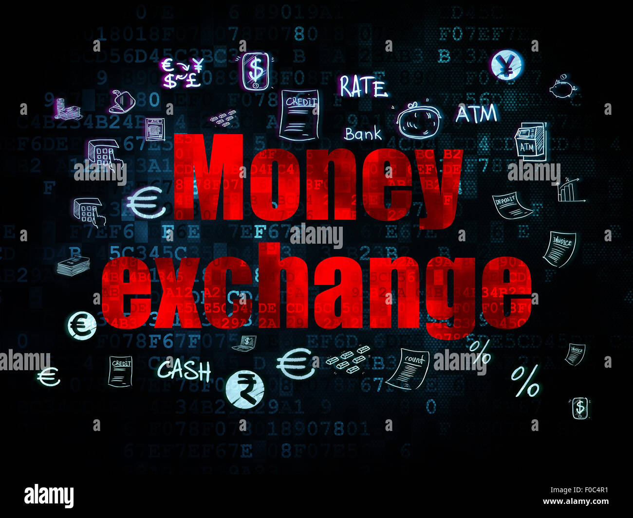 Money concept: Money Exchange on Digital background Stock Photo - Alamy
