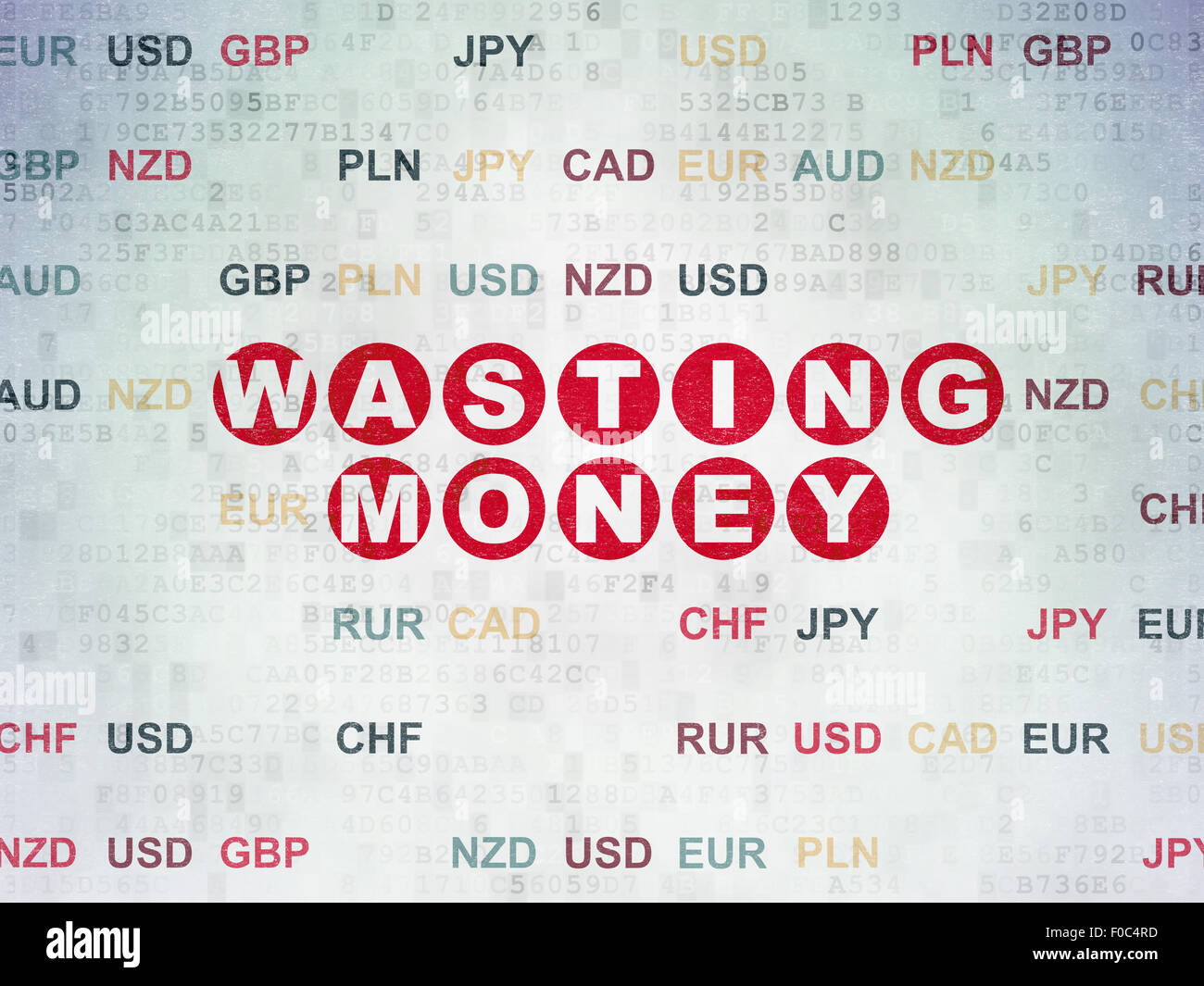 Banking concept: Wasting Money on Digital Paper background Stock Photo ...