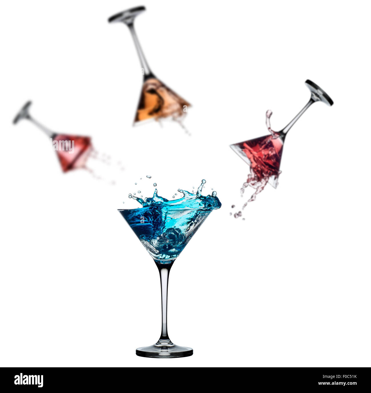 cocktail splash set isolated on white background Stock Photo - Alamy