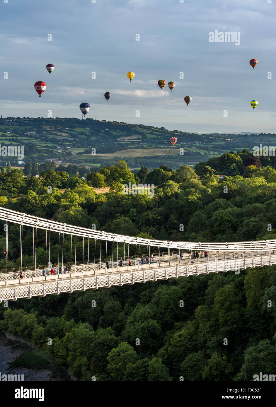 Mass hot air balloon ascent over the Clifton Suspension Bridge, part of ...