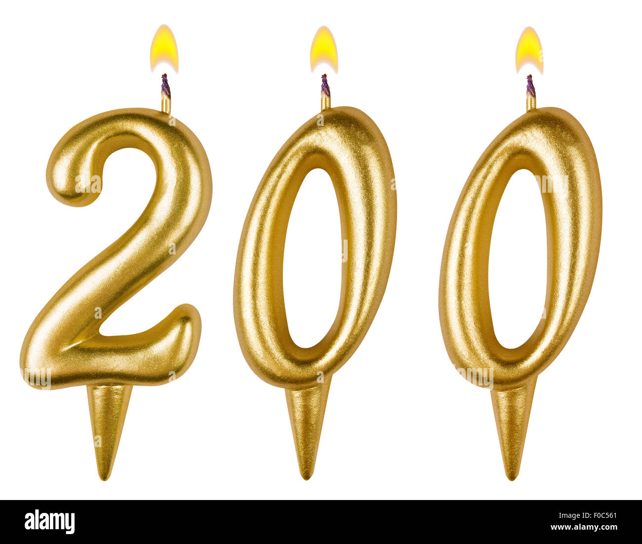 candles number two hundred isolated on white background Stock Photo - Alamy