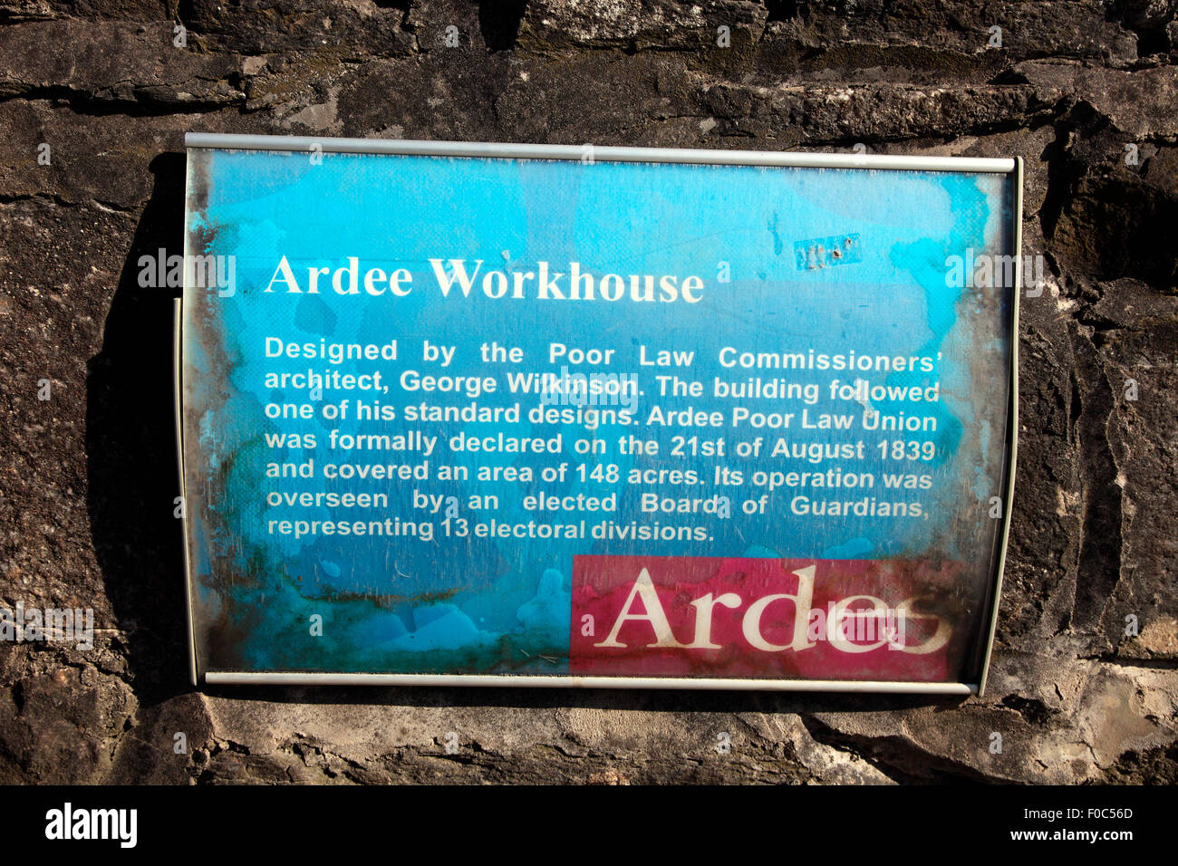 Ardee Workhouse notice Stock Photo - Alamy