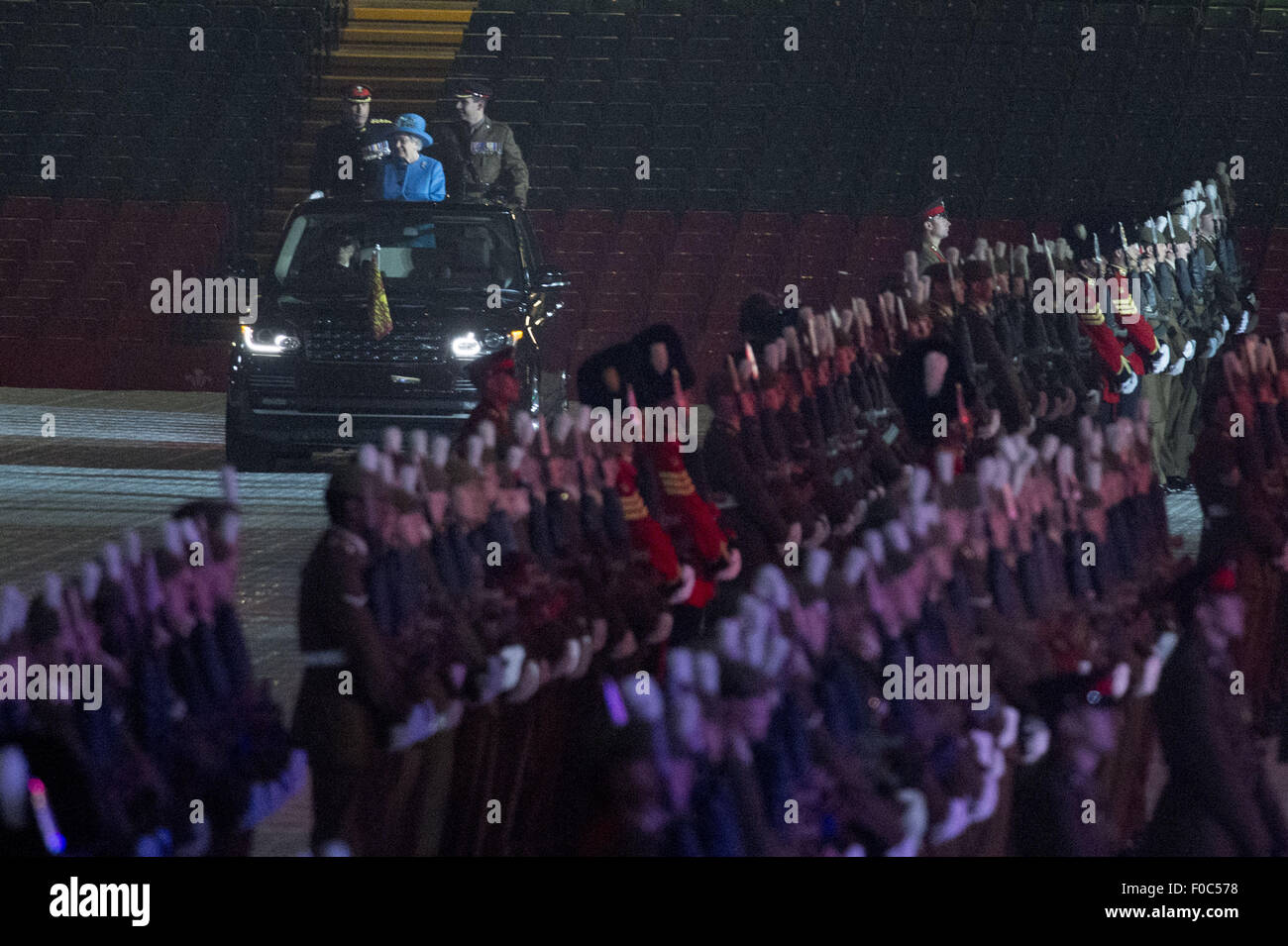 HRH The Queen presents the new colours to the Royal Welsh in the ...