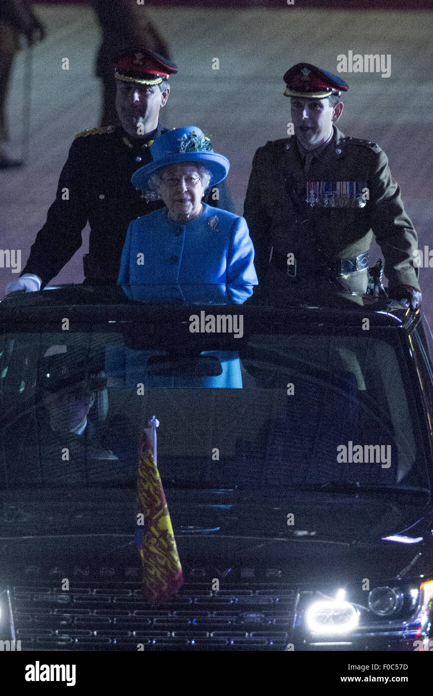 HRH The Queen presents the new colours to the Royal Welsh in the ...