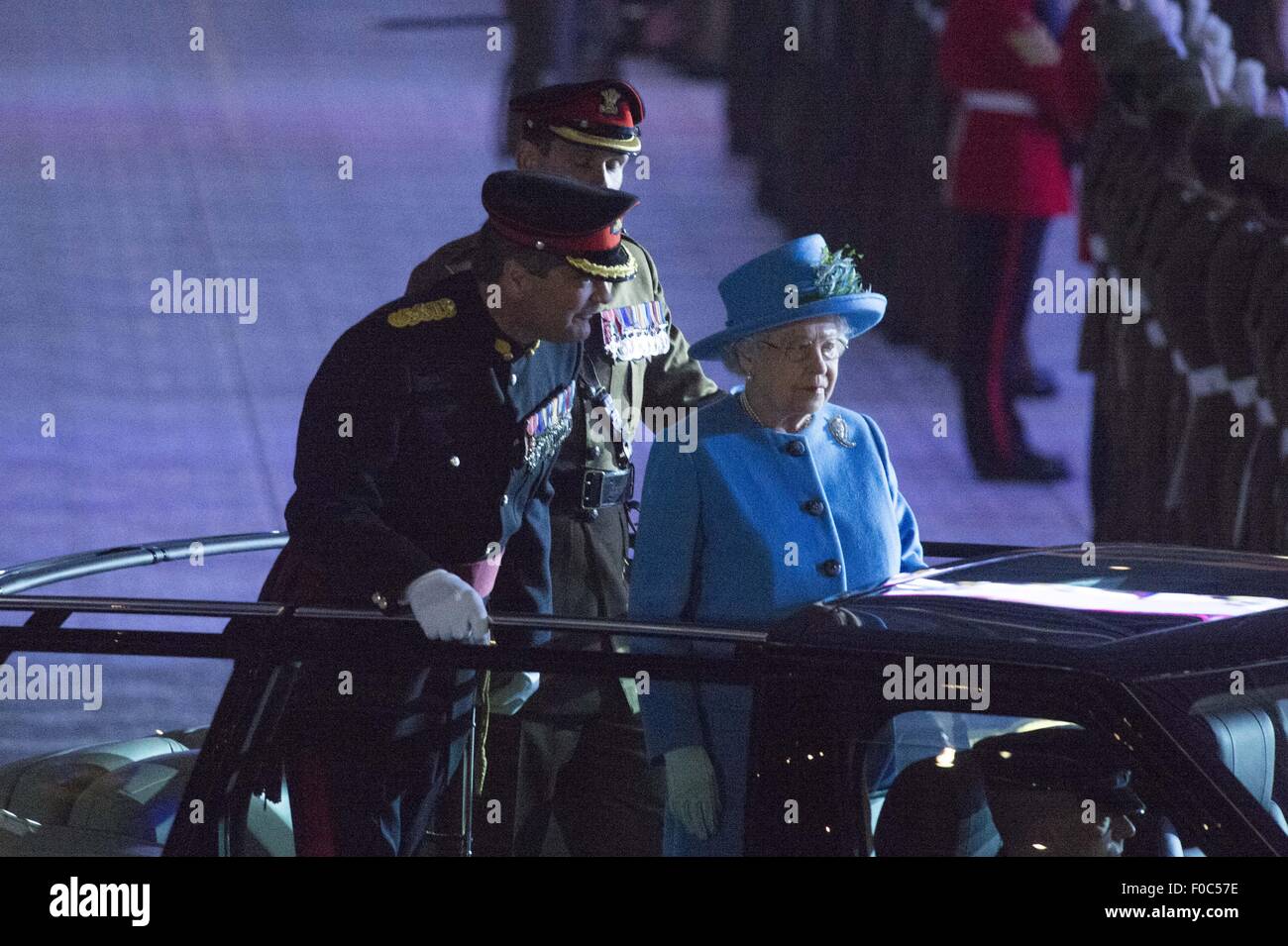 HRH The Queen presents the new colours to the Royal Welsh in the ...