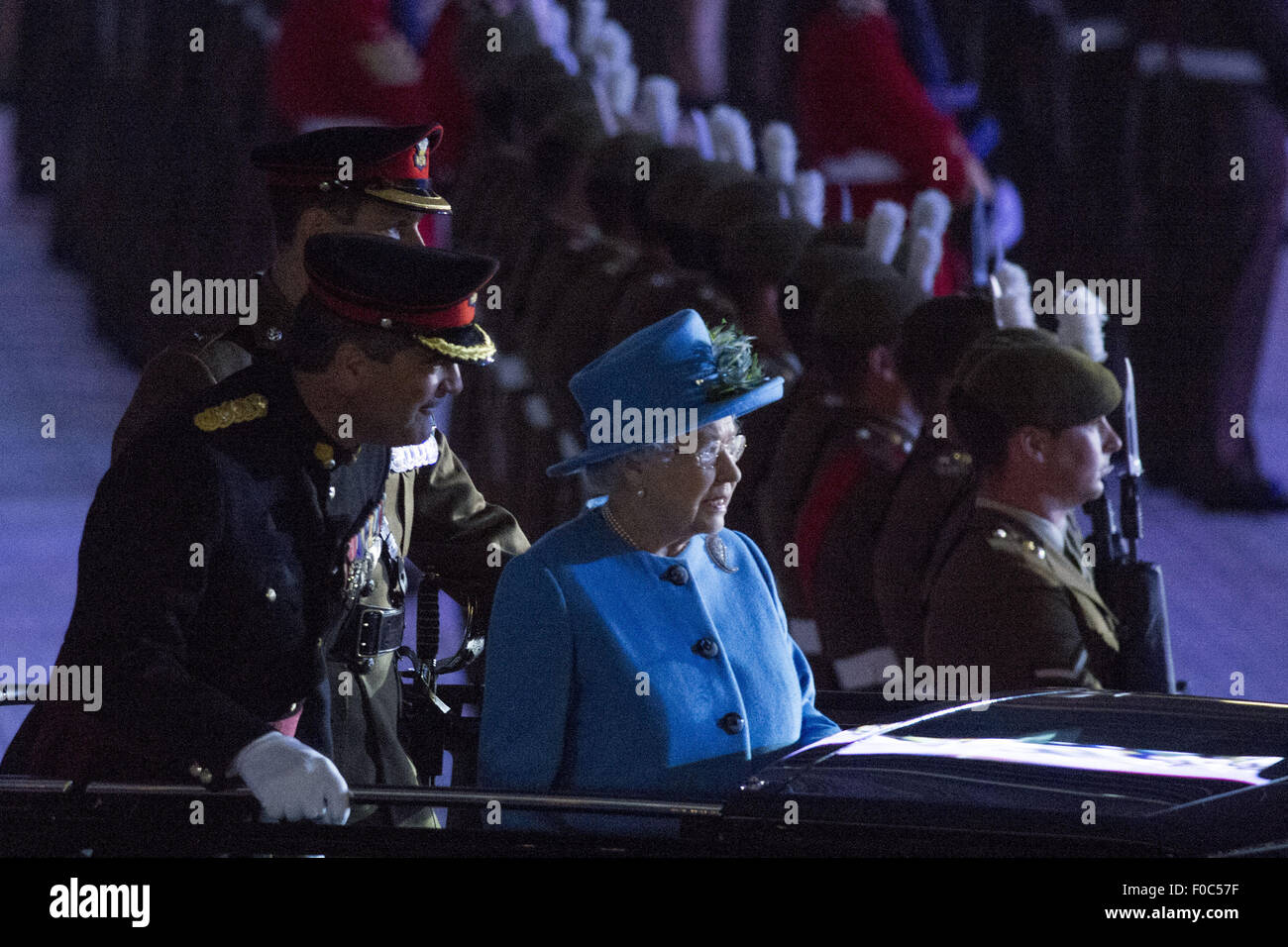 HRH The Queen presents the new colours to the Royal Welsh in the ...