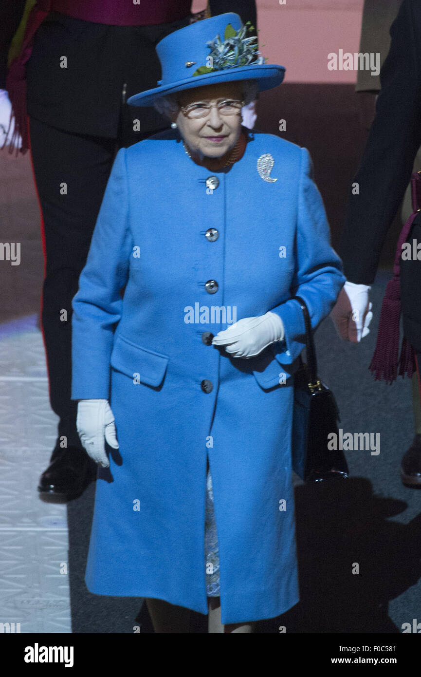 HRH The Queen presents the new colours to the Royal Welsh in the ...