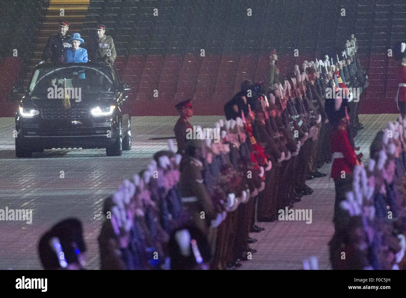HRH The Queen presents the new colours to the Royal Welsh in the ...