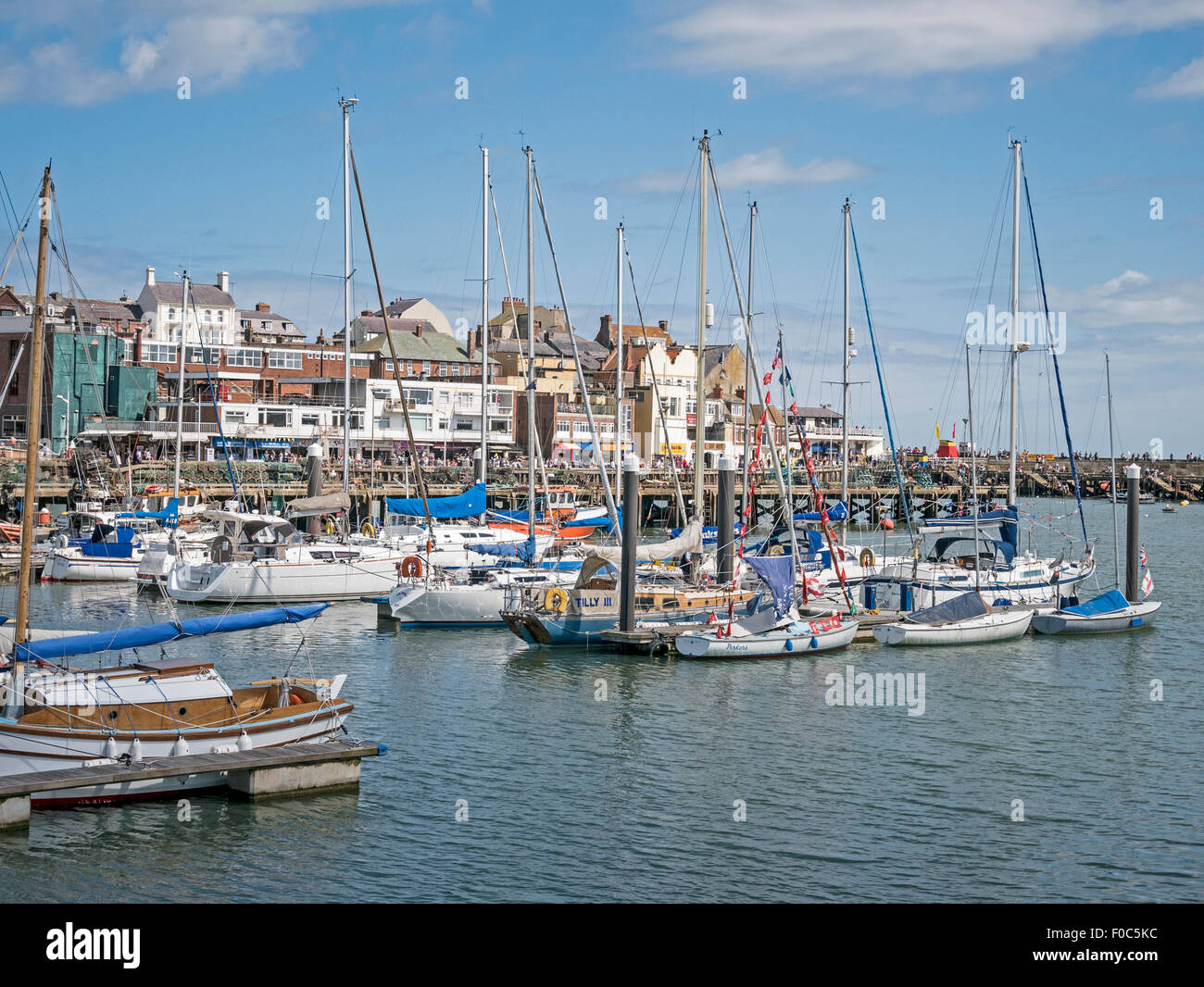 Bridlington Harbour View with moored Yachts Yorkshire UK Stock Photo ...
