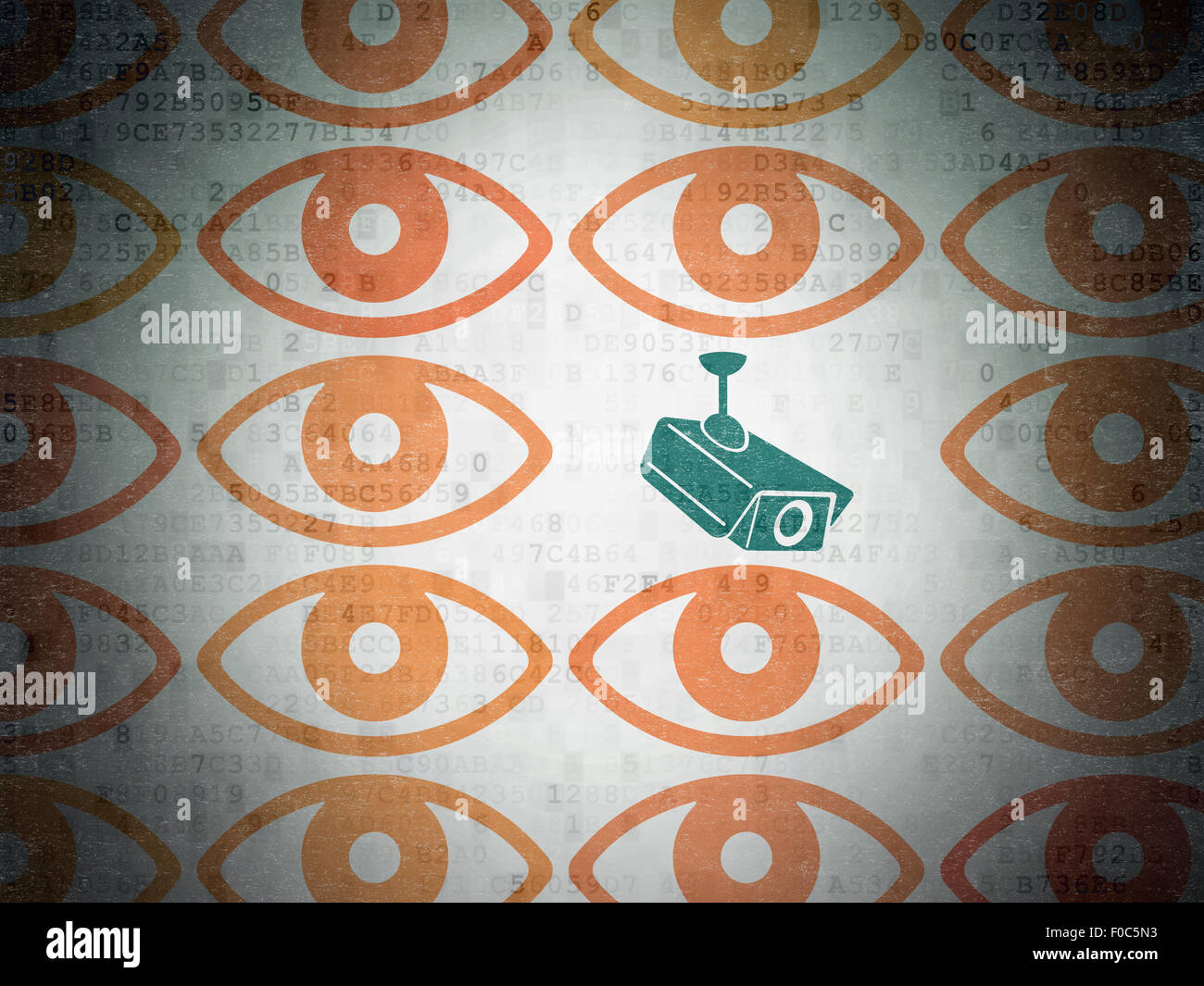 Protection concept: cctv camera icon on Digital Paper background Stock ...