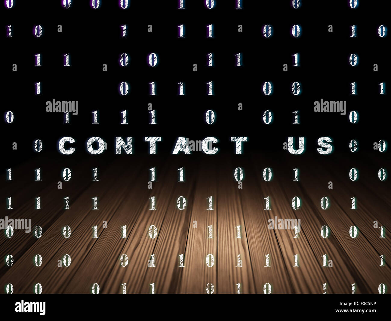Business concept: Contact us in grunge dark room Stock Photo - Alamy