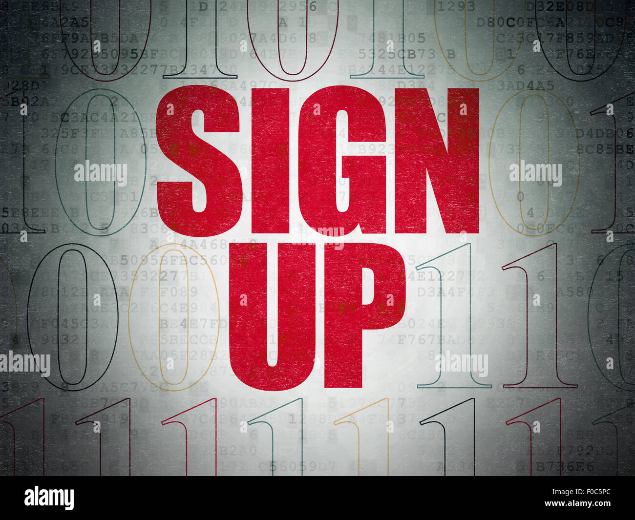 Web design concept: Sign Up on Digital Paper background Stock Photo - Alamy