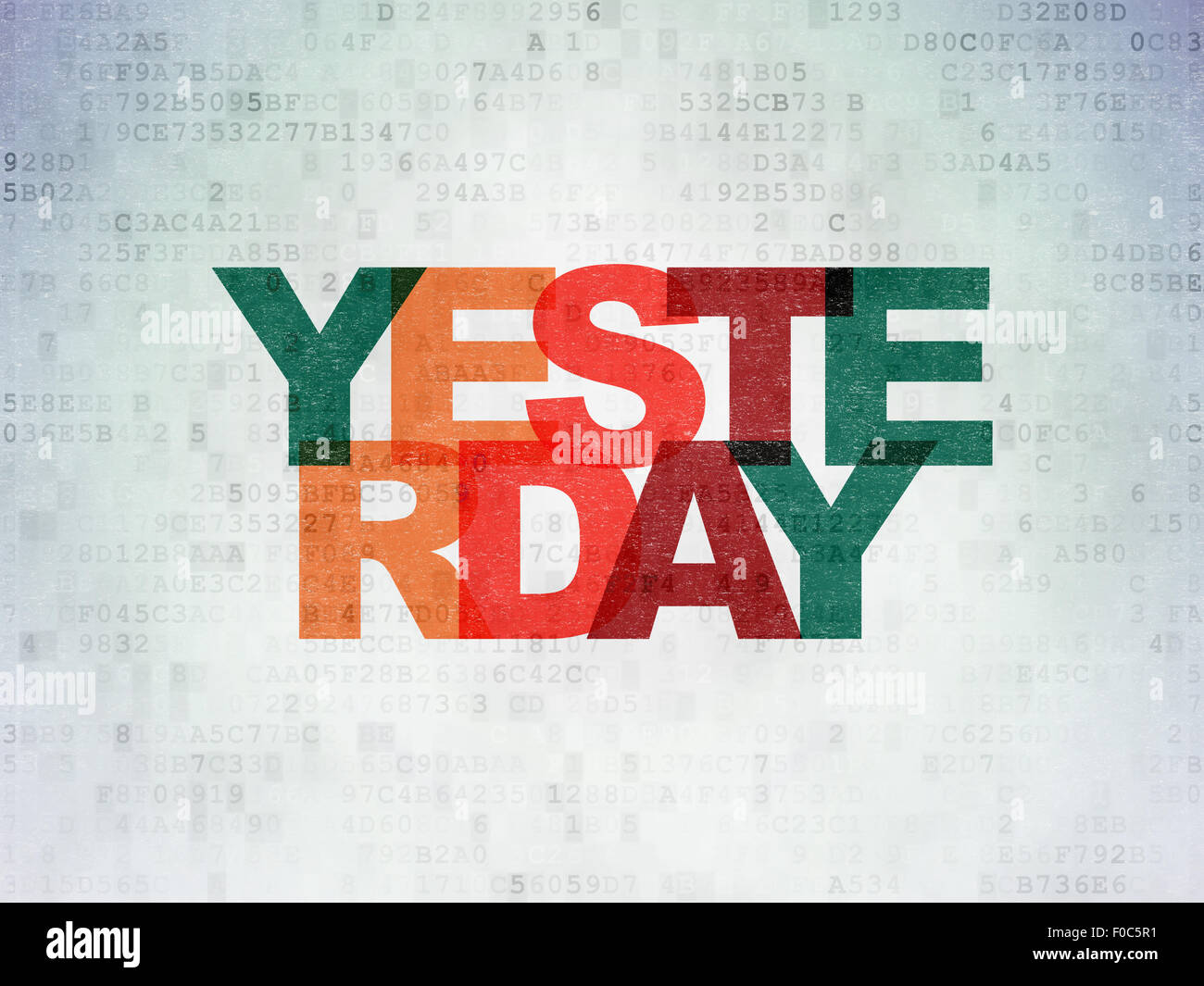 Timeline concept: Yesterday on Digital Paper background Stock Photo - Alamy