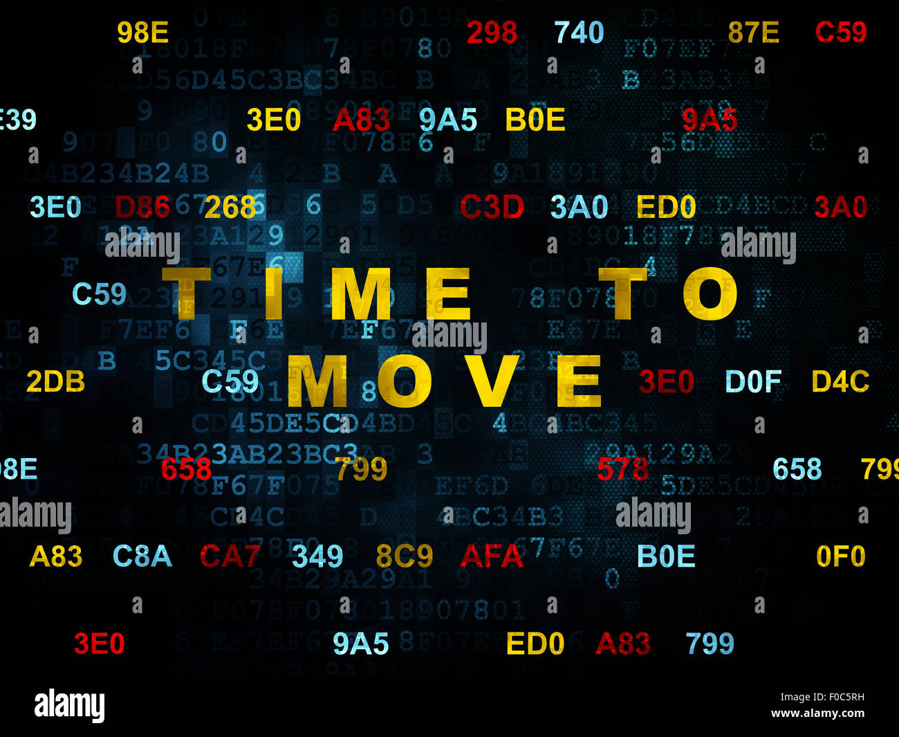 Timeline concept: Time to Move on Digital background Stock Photo - Alamy
