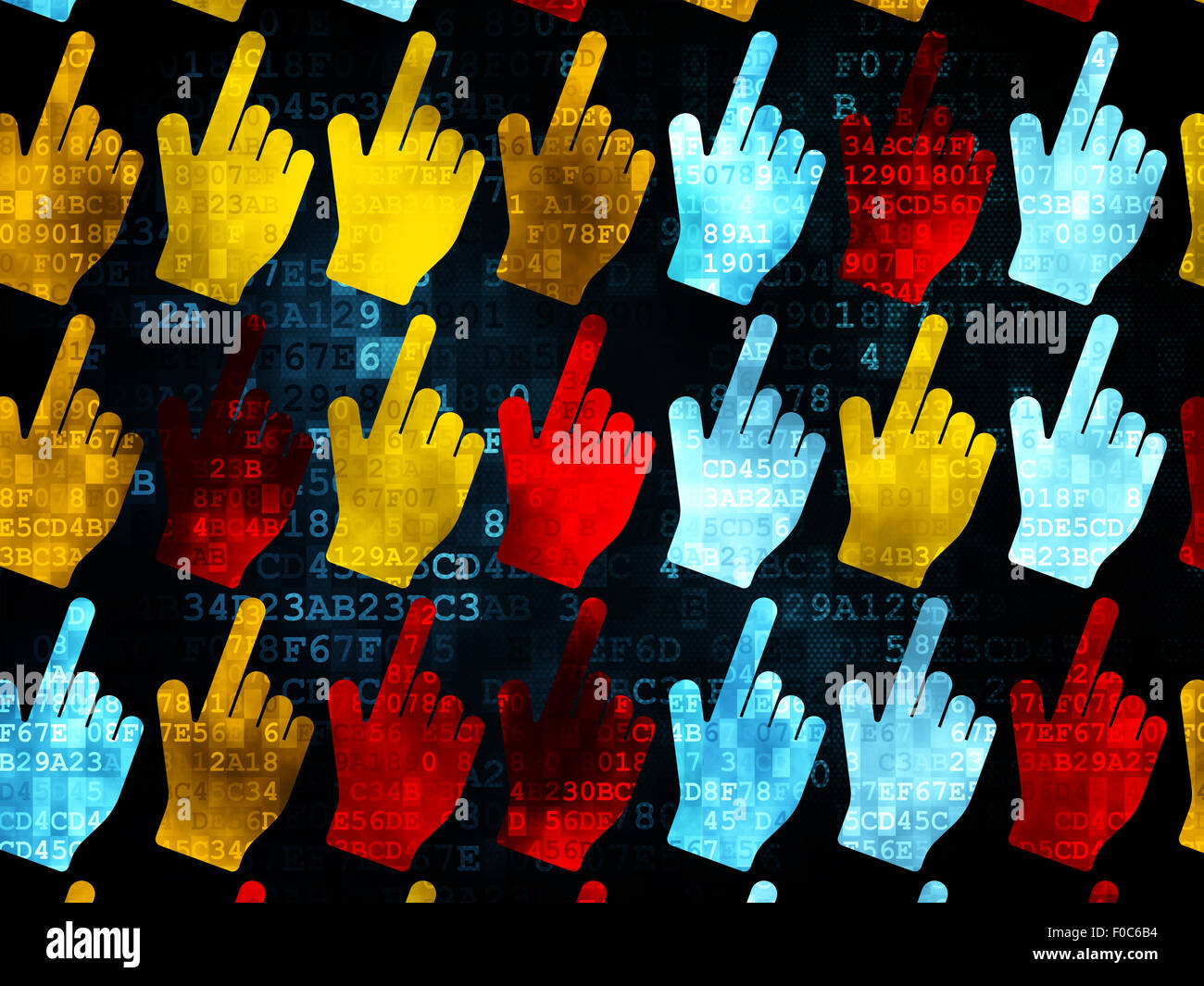 Marketing concept: Mouse Cursor icons on Digital background Stock Photo ...