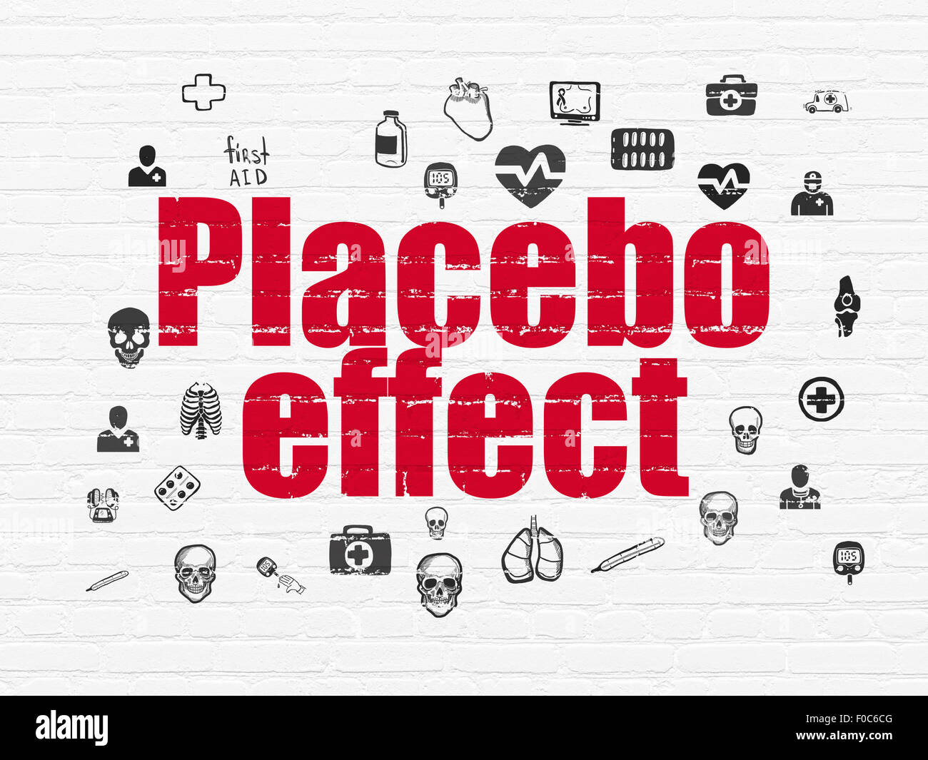 Health concept: Placebo Effect on wall background Stock Photo - Alamy
