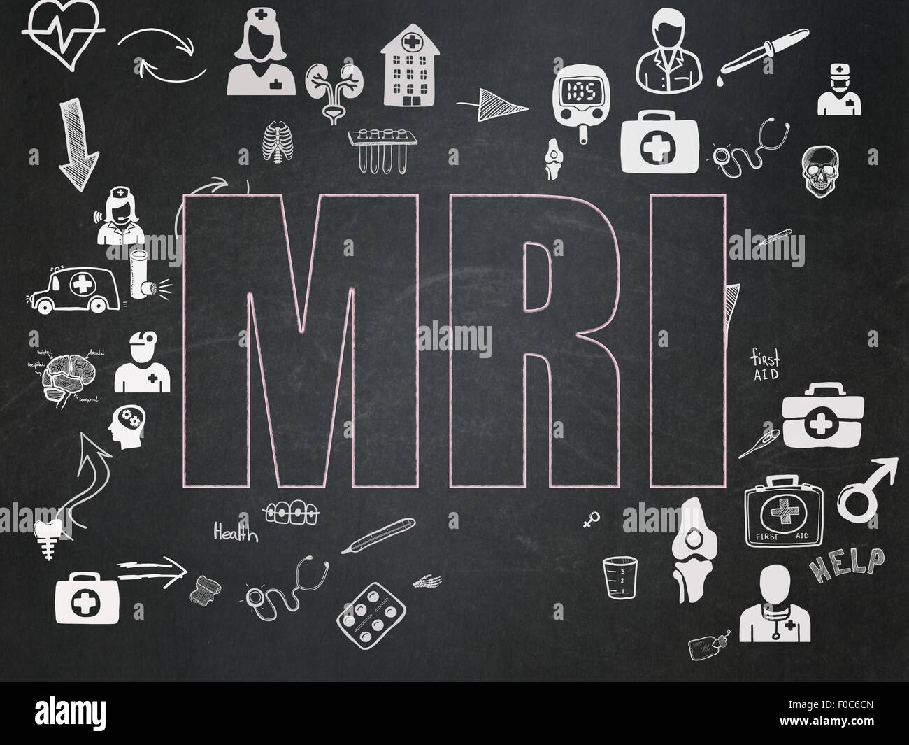Medicine concept: MRI on School Board background Stock Photo - Alamy