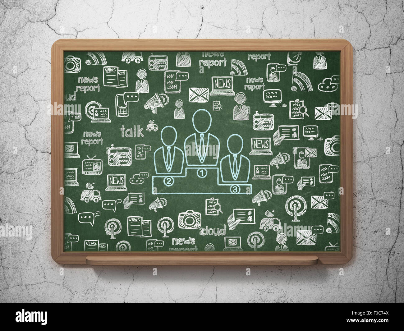 News concept: Business Team on School Board background Stock Photo - Alamy