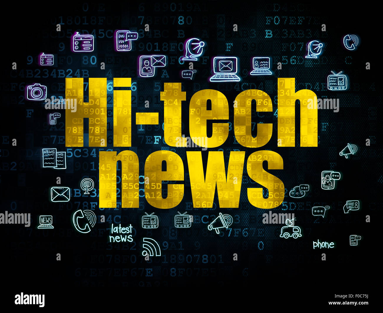 News concept: Hi-tech News on Digital background Stock Photo - Alamy
