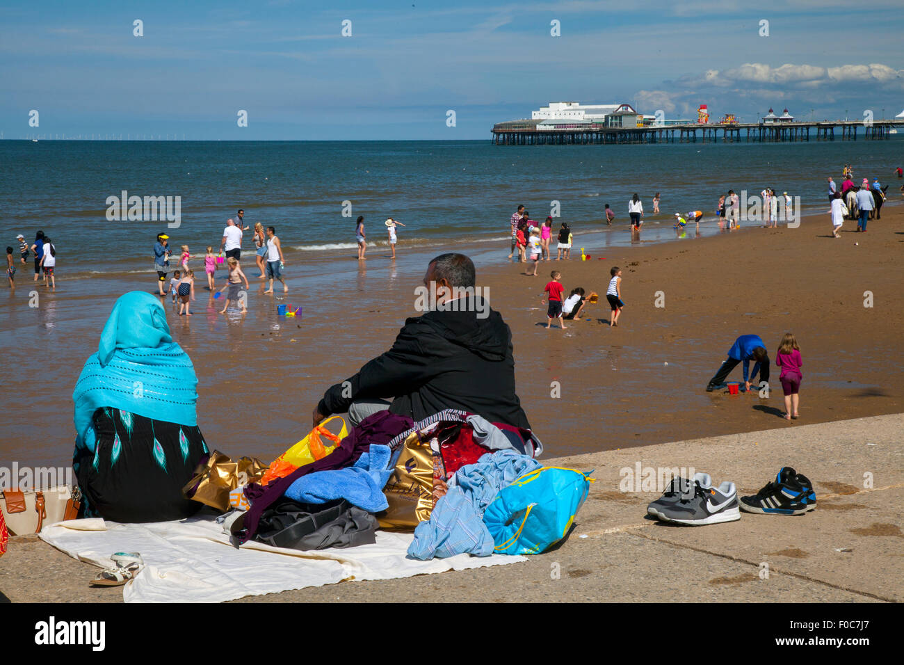 Sunny August in Blackpool, Lancashire, UK. 12th August, 2015. UK ...