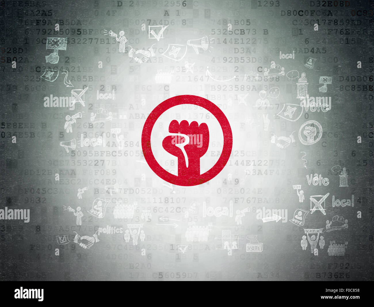 Politics concept: Uprising on Digital Paper background Stock Photo - Alamy