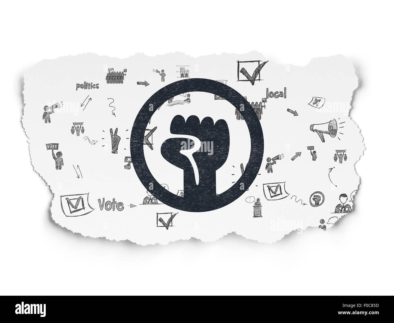 Politics concept: Uprising on Torn Paper background Stock Photo - Alamy