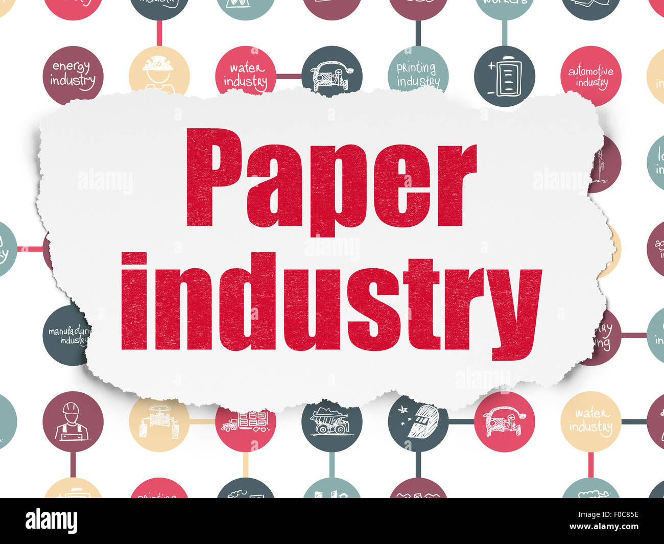 Manufacuring concept: Paper Industry on Torn Paper background Stock ...