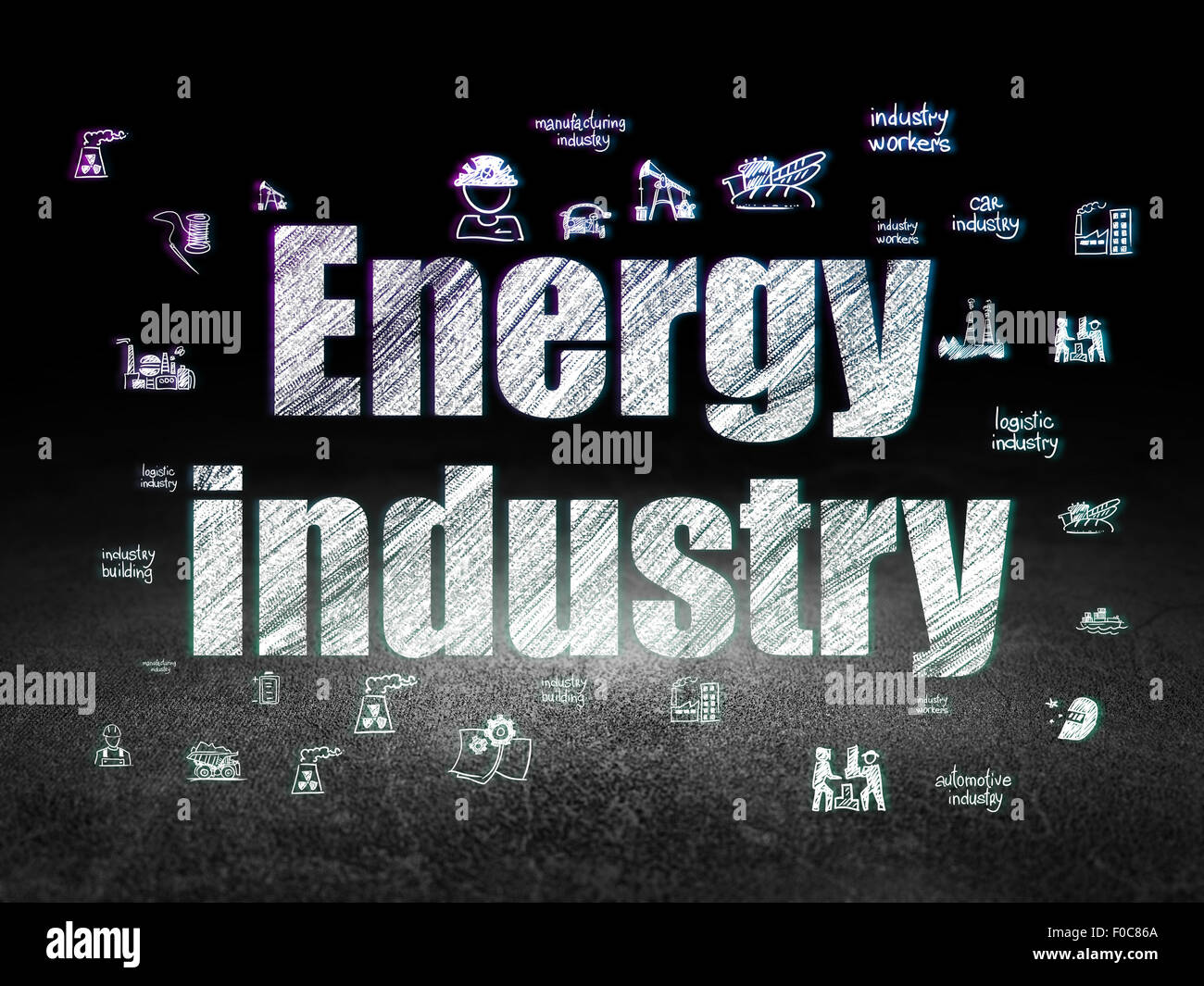 Industry concept: Energy Industry in grunge dark room Stock Photo - Alamy