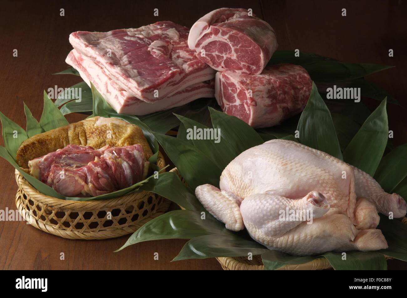Raw chicken and other meat Stock Photo - Alamy
