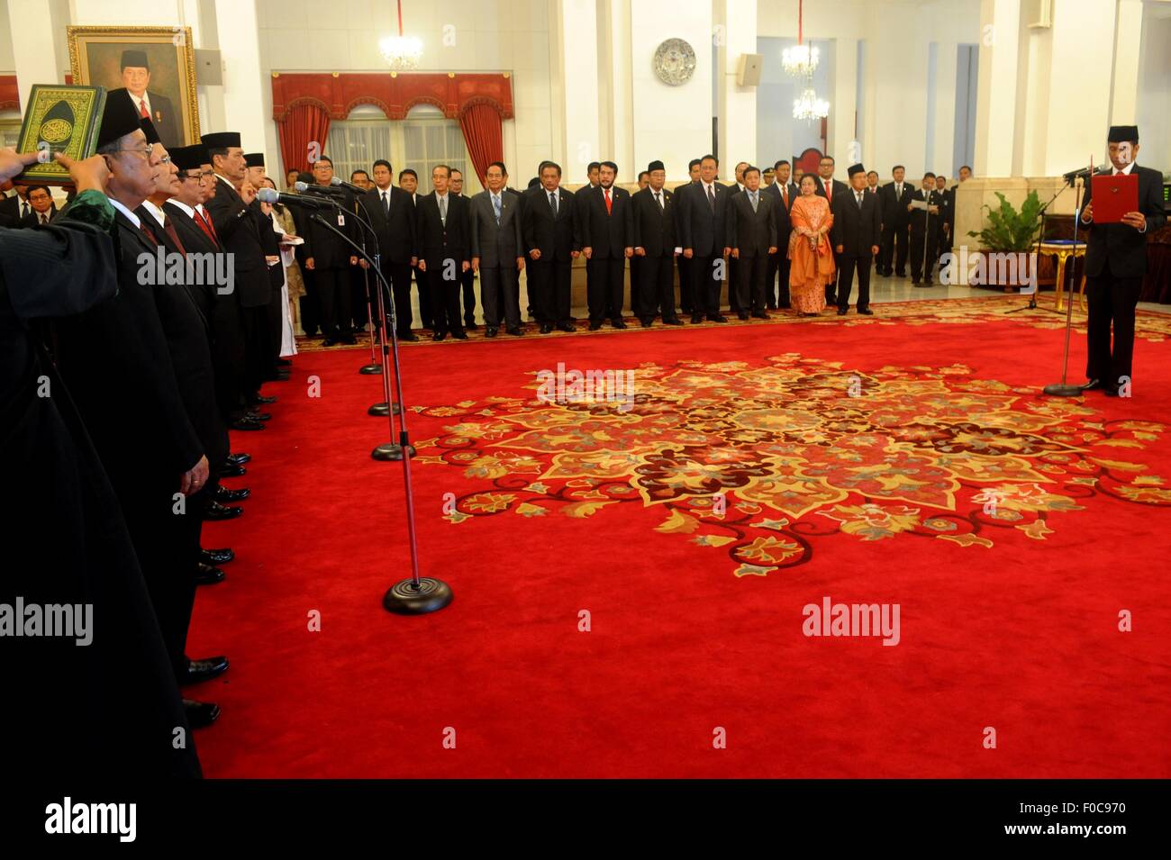Jakarta, Indonesia. 12th Aug, 2015. Indonesian president Joko Widodo (R ...