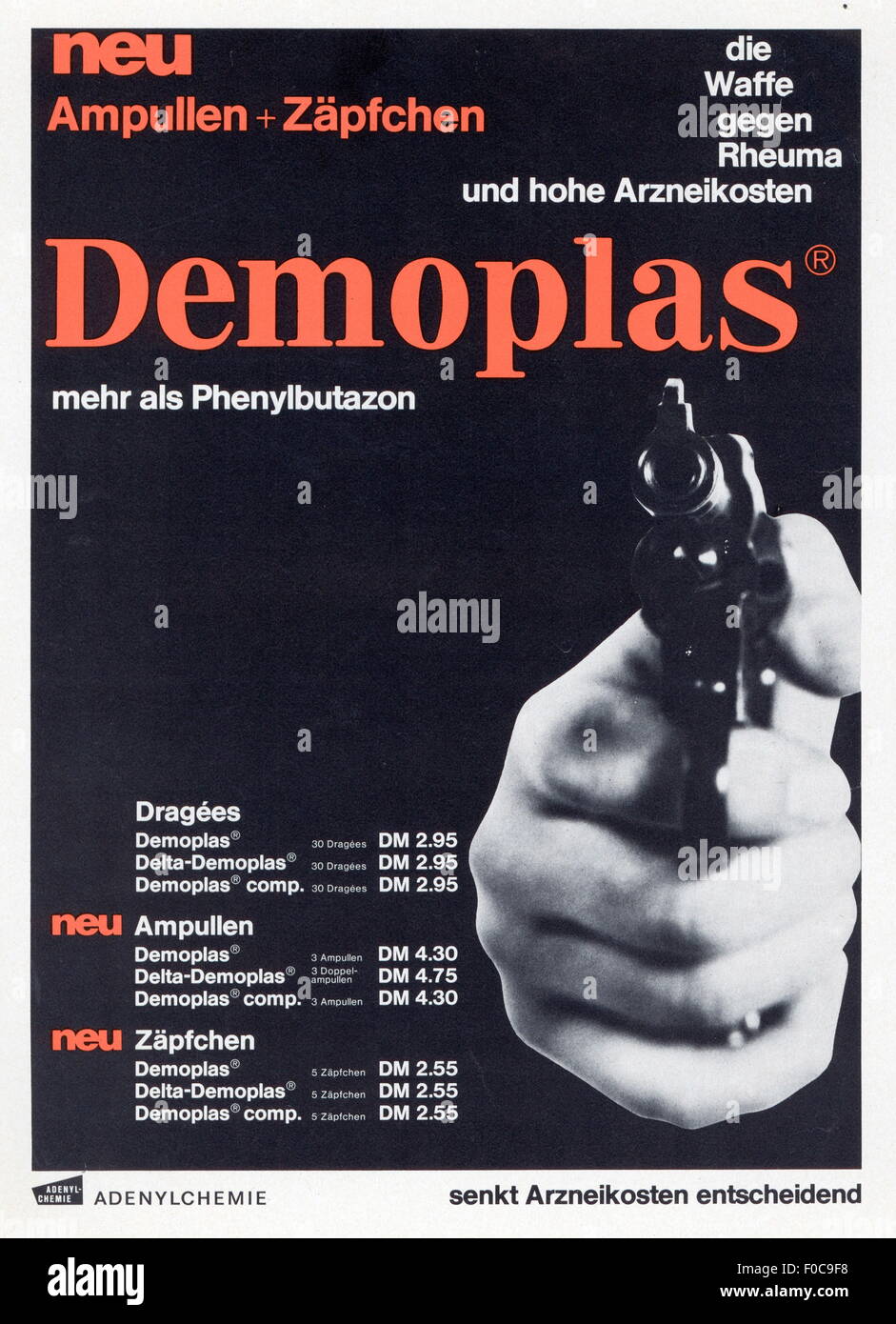 advertising, medicine, drugs, advertisement for "Demoplas" by ...