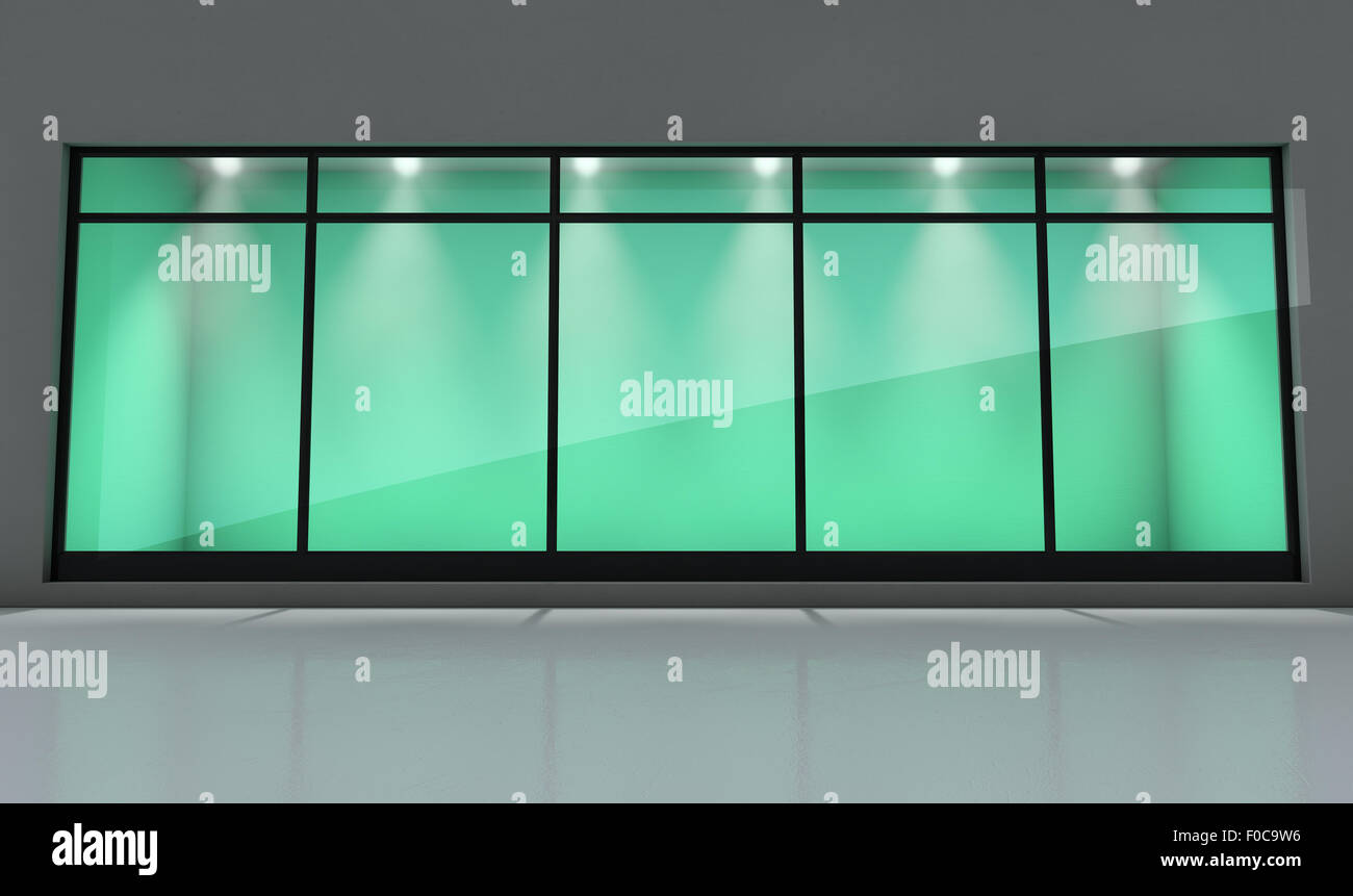 An empty shop front window display in a generic setting Stock Photo - Alamy