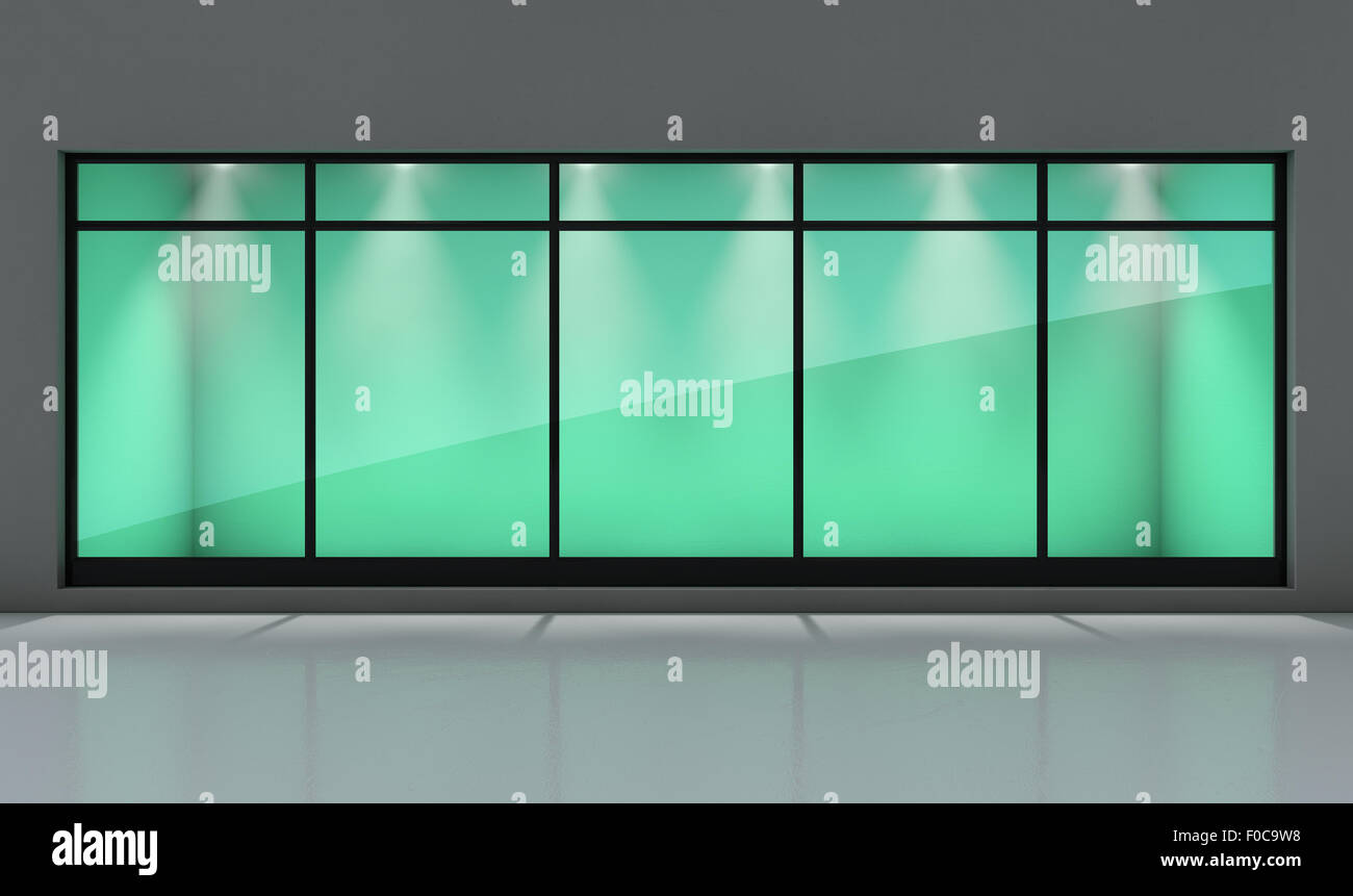 An empty shop front window display in a generic setting Stock Photo - Alamy