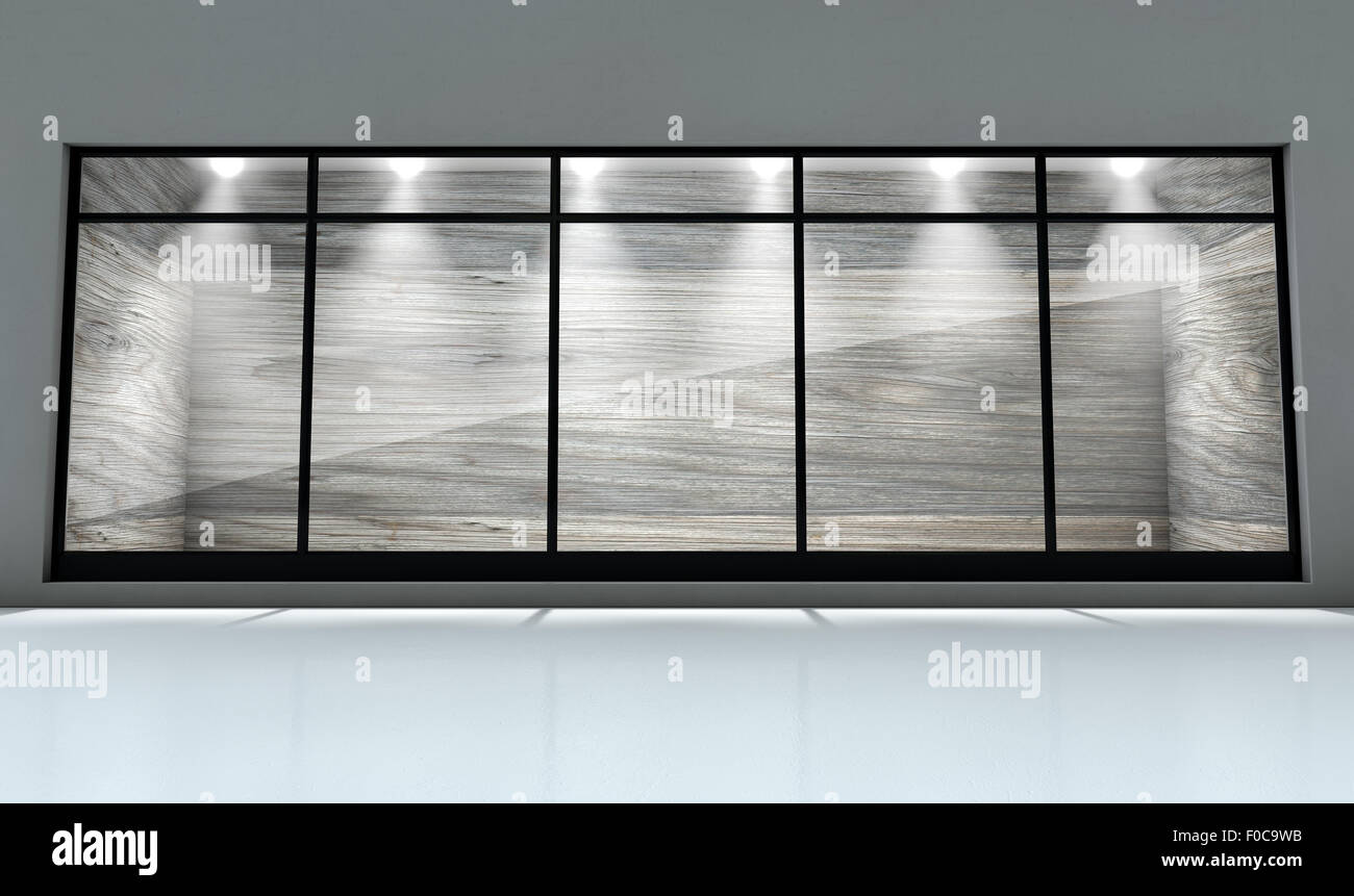 An empty shop front window display in a generic setting Stock Photo - Alamy