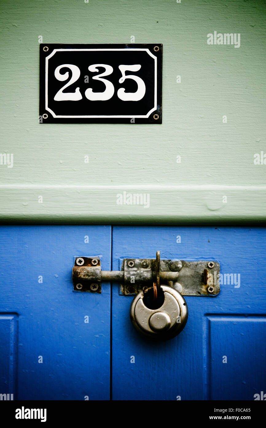 Padlock and number 235 Stock Photo - Alamy