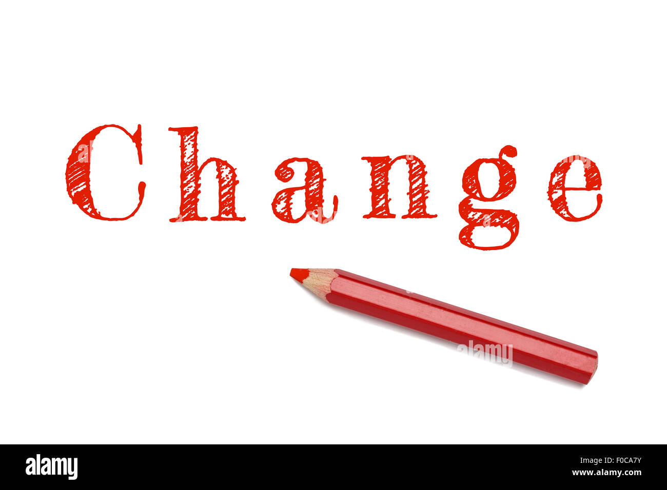 Change sketch text written red pencil white background. Business ...