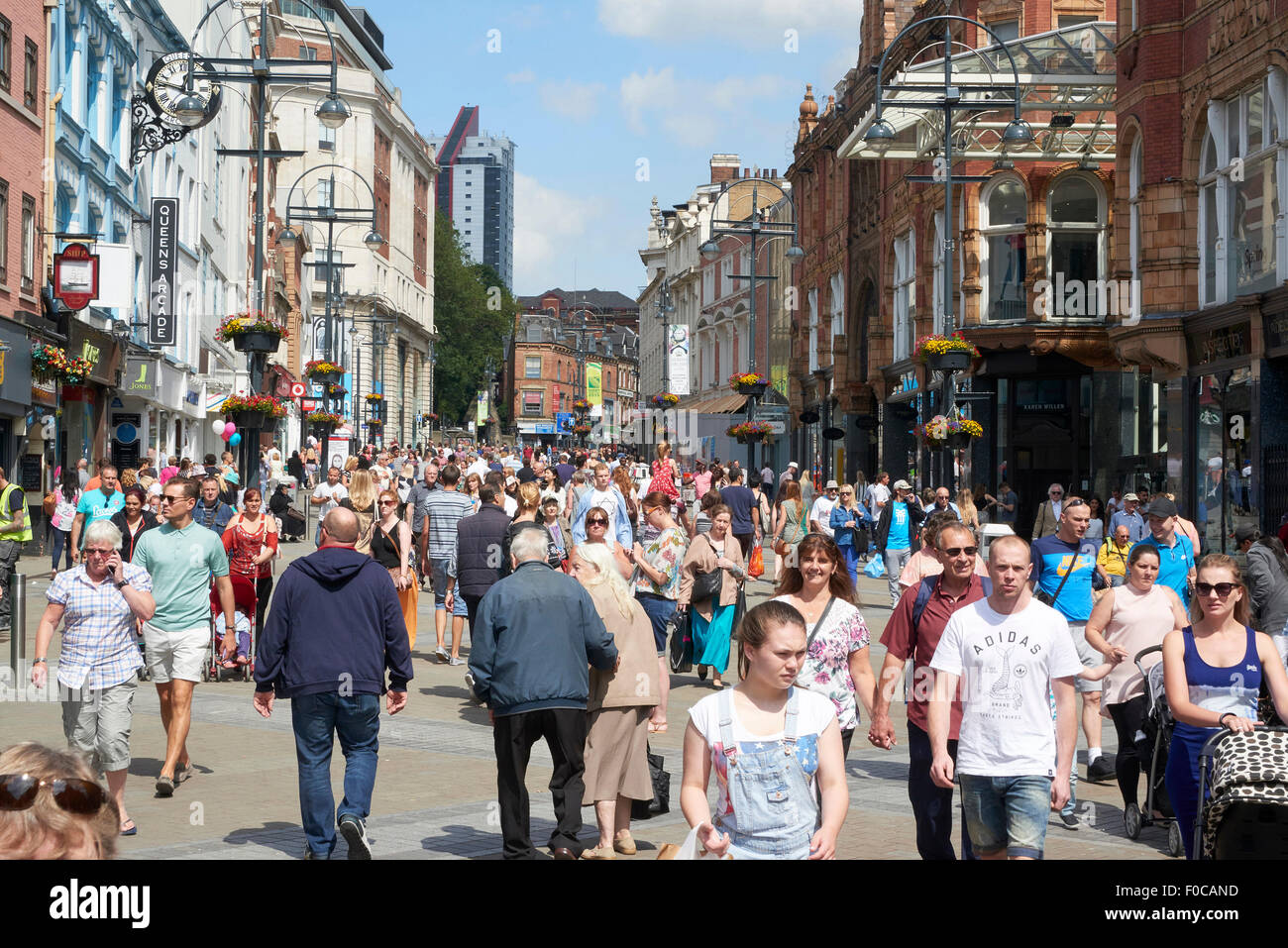 Briggate Leeds, the heart of the city centre retail area, West ...