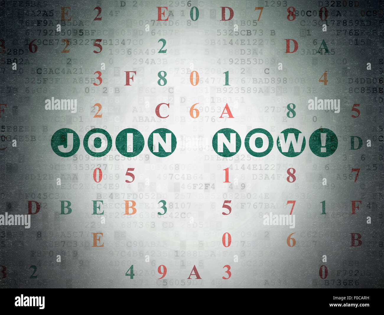 Social media concept: Join now on Digital Paper background Stock Photo ...