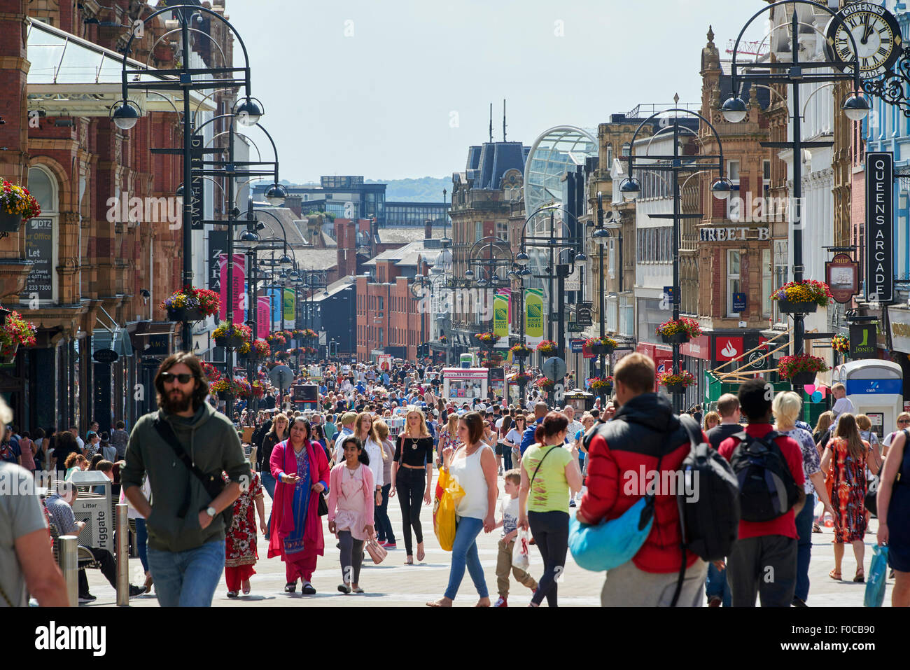 Briggate Leeds, the heart of the city centre retail area, West ...
