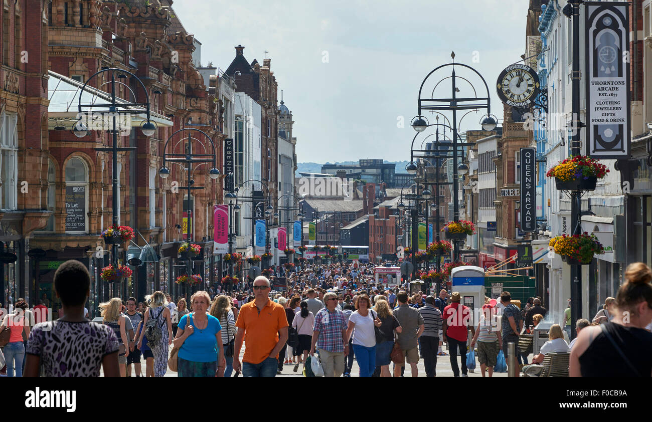 Briggate Leeds, the heart of the city centre retail area, West ...