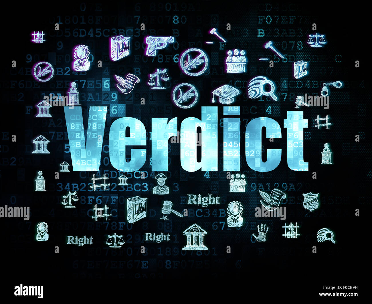 Law concept: Verdict on Digital background Stock Photo - Alamy