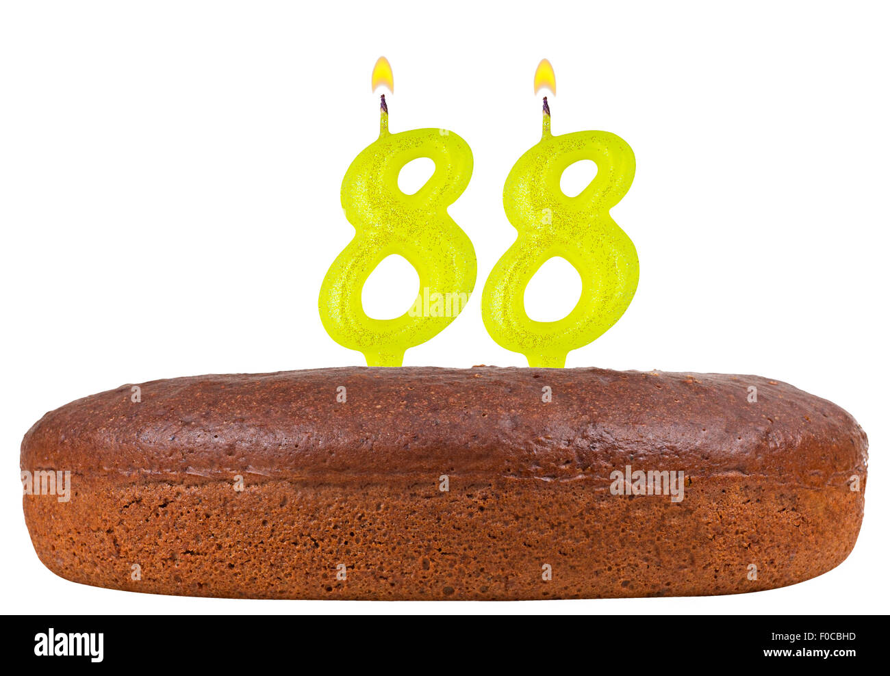birthday cake with candles number 88 isolated on white background Stock ...