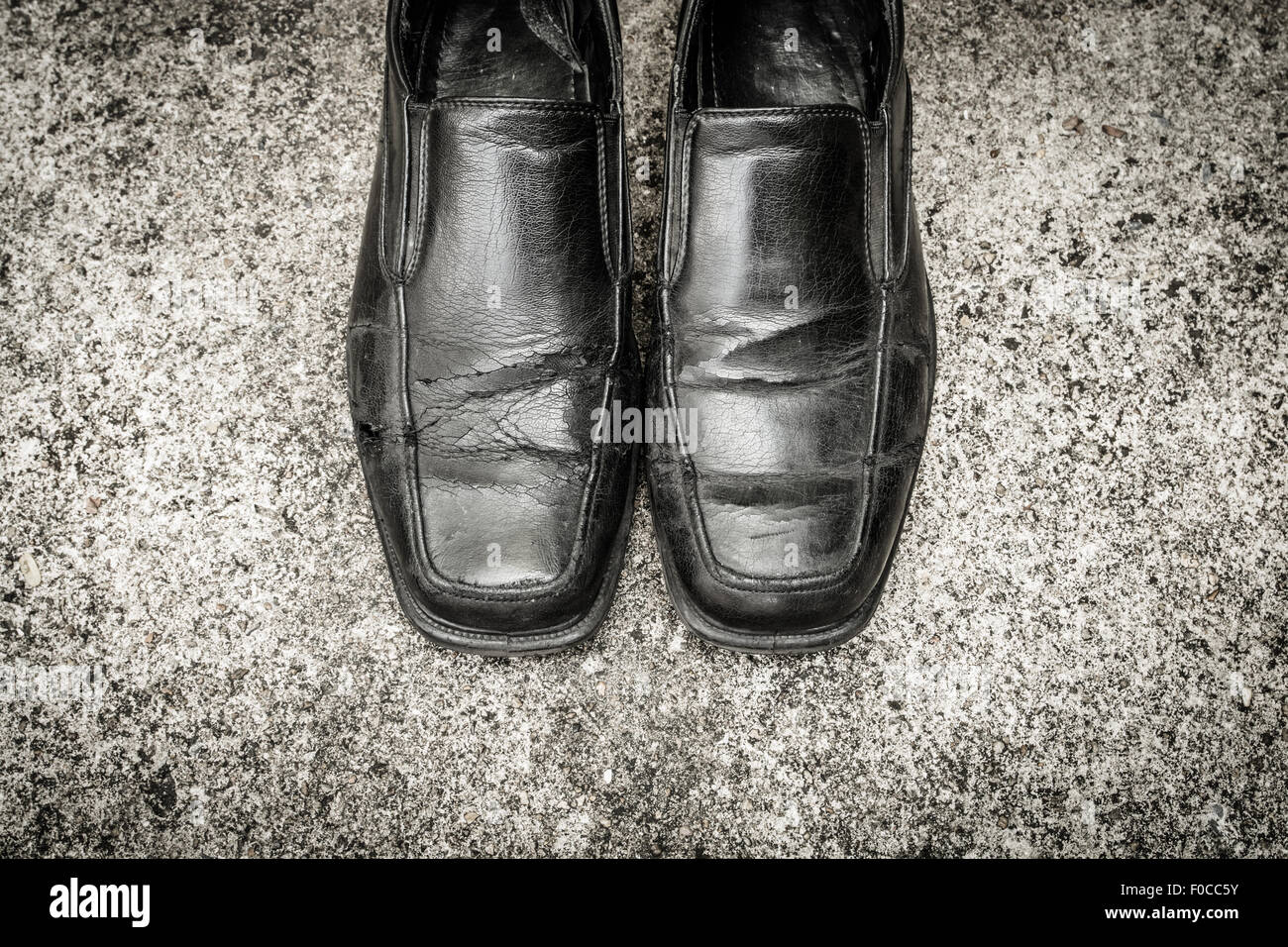 Black old shoes hi-res stock photography and images - Alamy