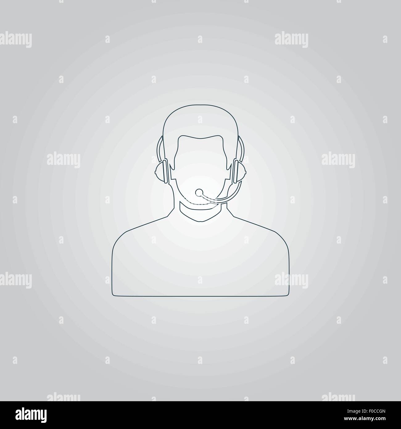 call center operator with headset Stock Vector Image & Art - Alamy