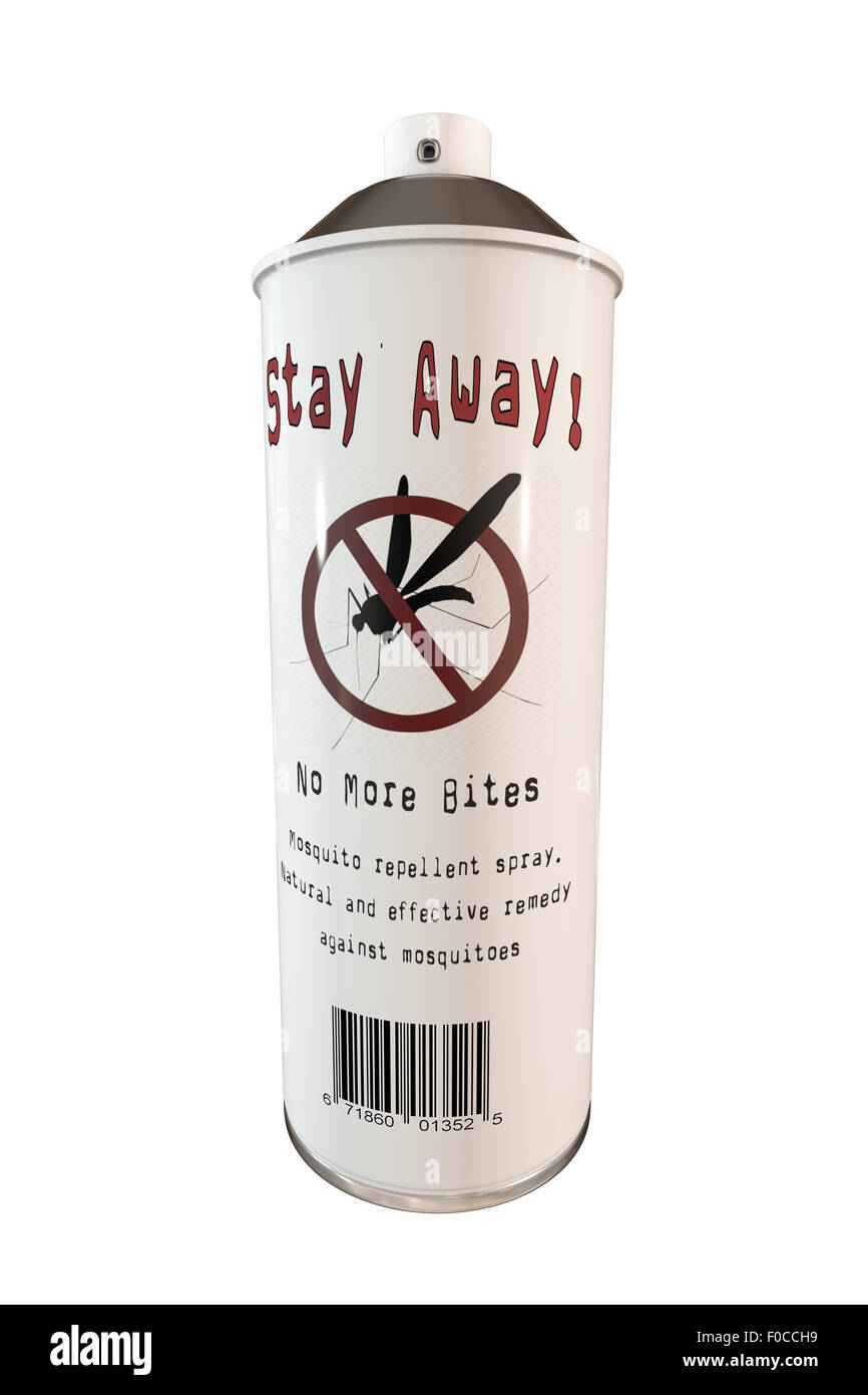 mosquito spray can isolated on white background Stock Photo - Alamy