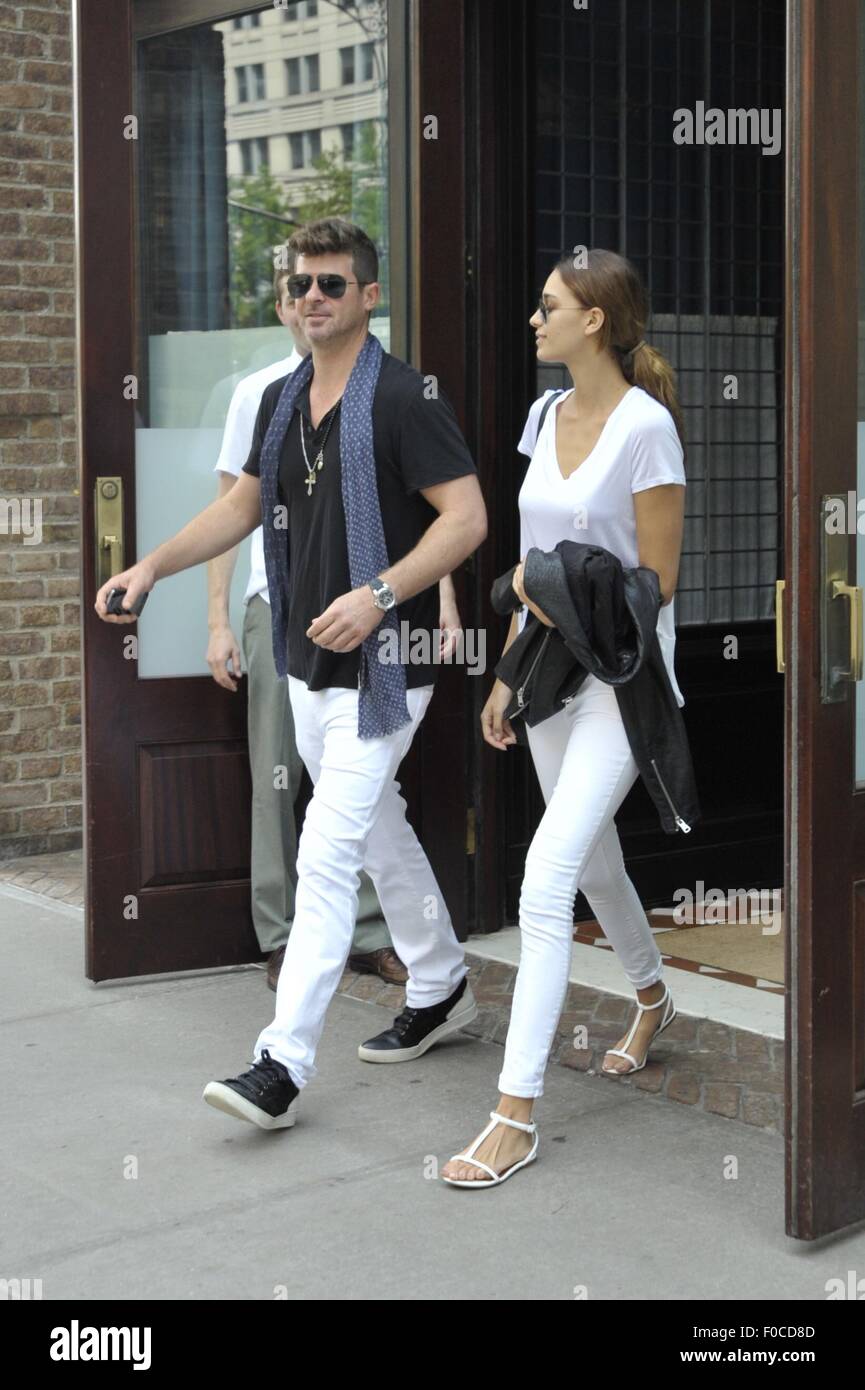Robin Thicke and April Love Geary In New York Featuring: Robin Thicke ...