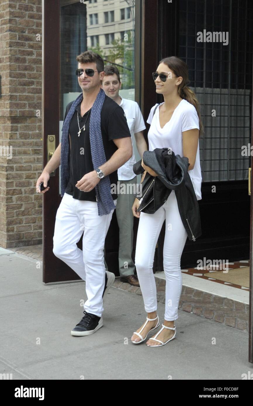 Robin Thicke and April Love Geary In New York Featuring: Robin Thicke ...