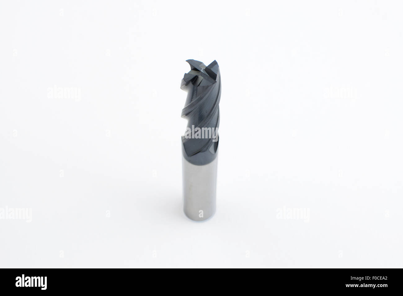 Professional cutting tool. Single metallic carbide endmill, tool used ...